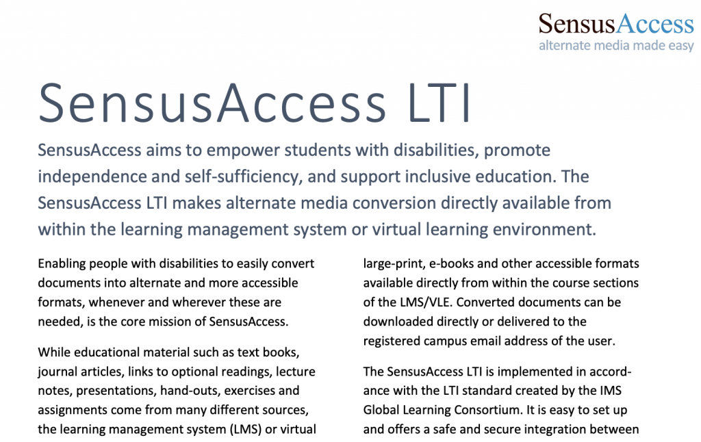 Brochures - SensusAccess